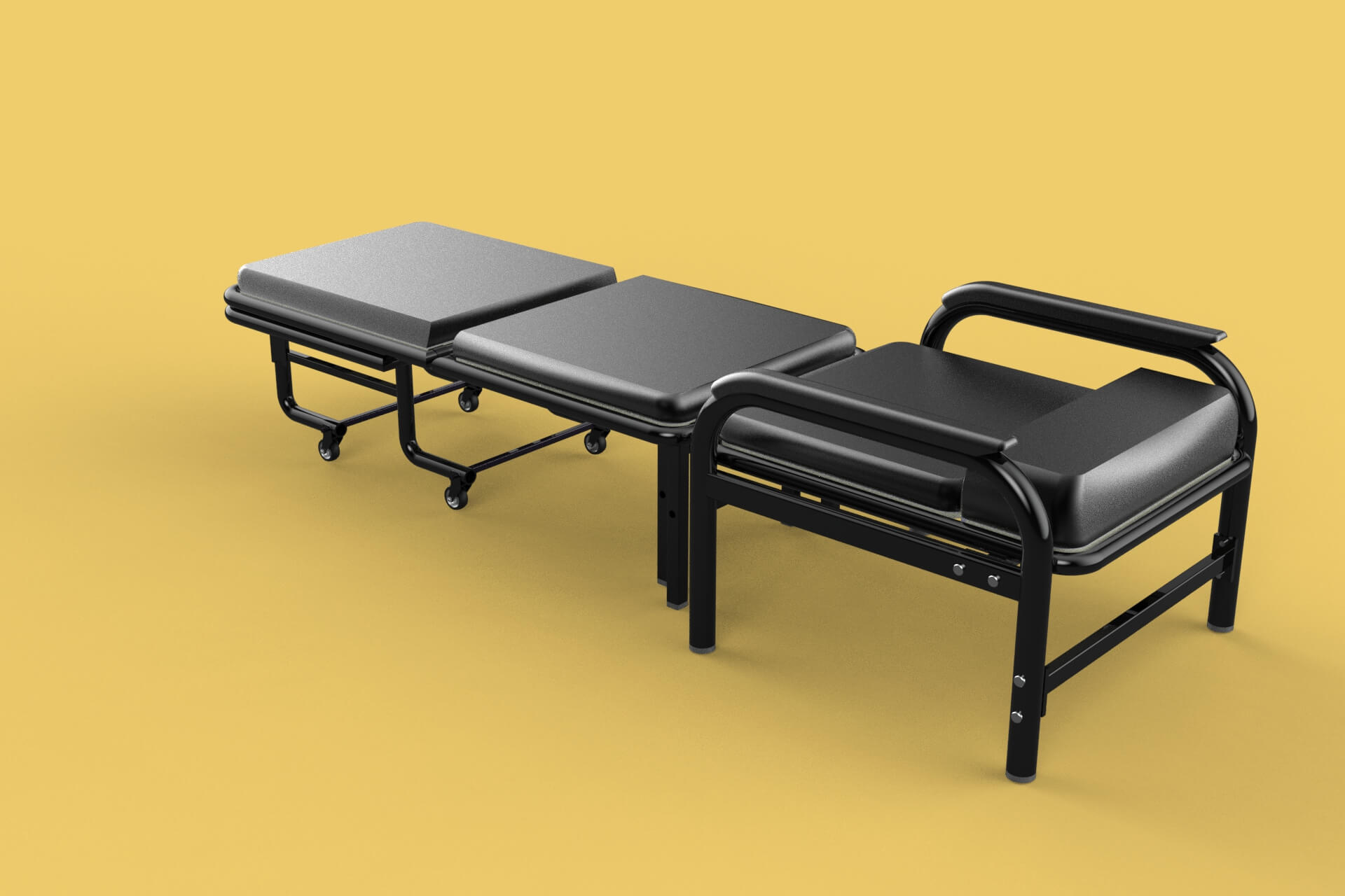 Hospital Room Accompany Chair Patient Fold Nursing Chair Bed - 3D Model ...