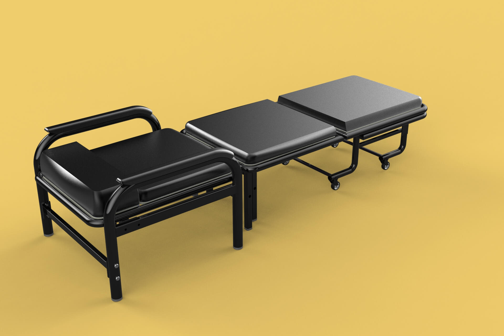 Hospital Room Accompany Chair Patient Fold Nursing Chair Bed - 3D Model ...