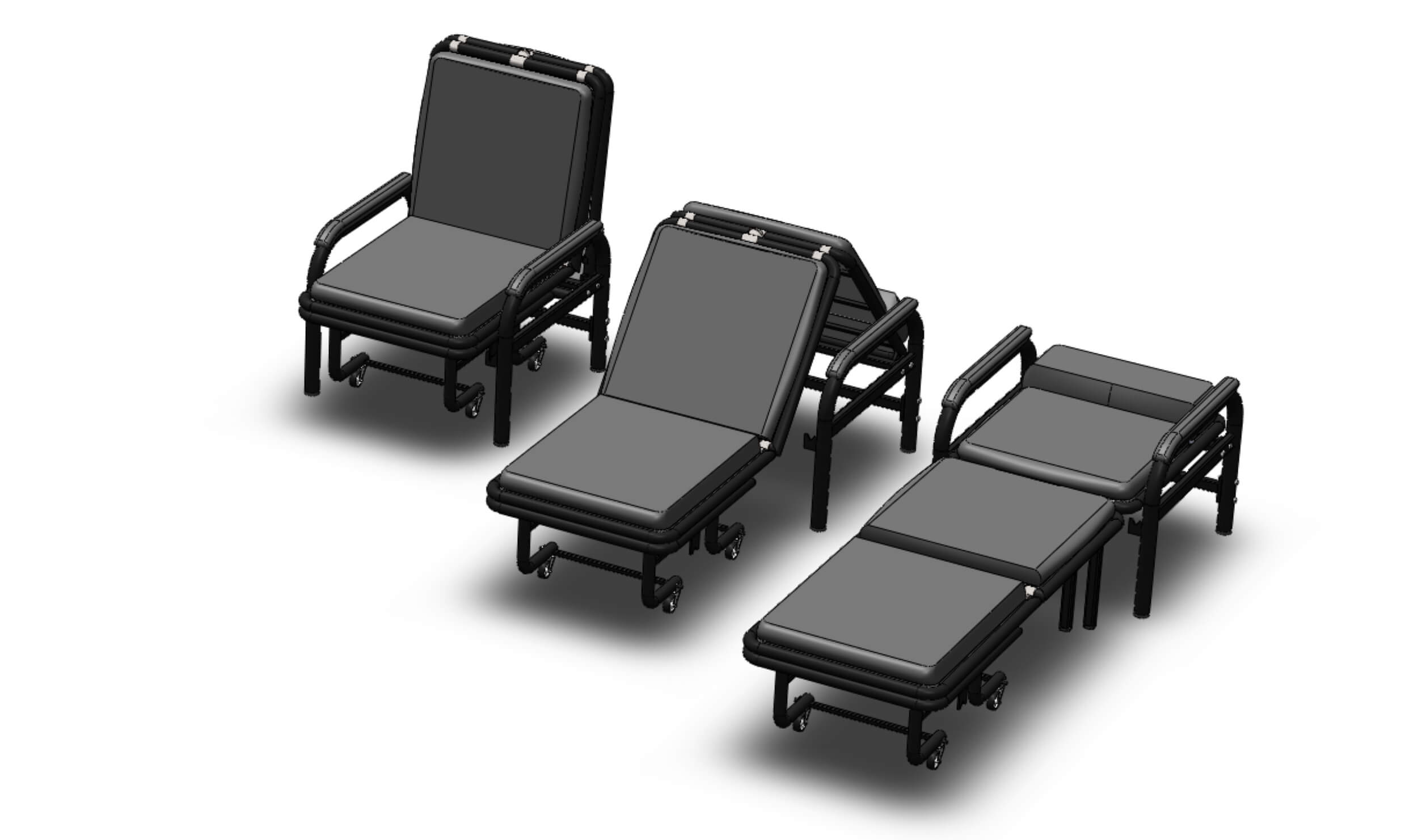 Hospital Room Accompany Chair Patient Fold Nursing Chair Bed - 3D Model ...