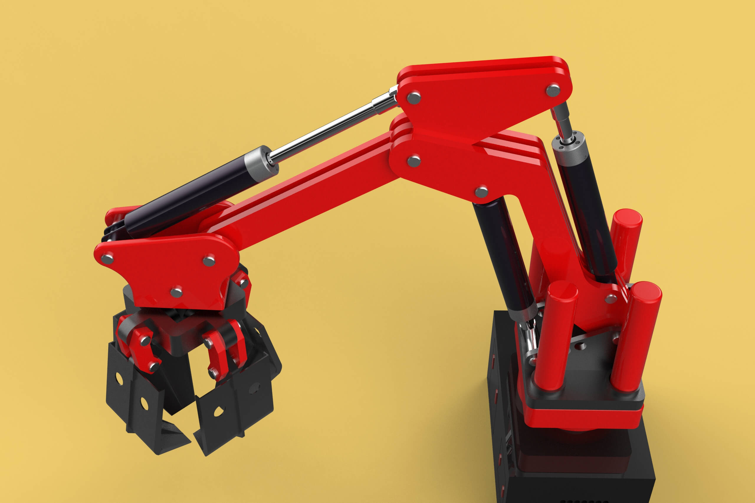 Hydraulic Crane Grabber Claw Gripper Grapple Clamp Hook Lift - 3D Model ...