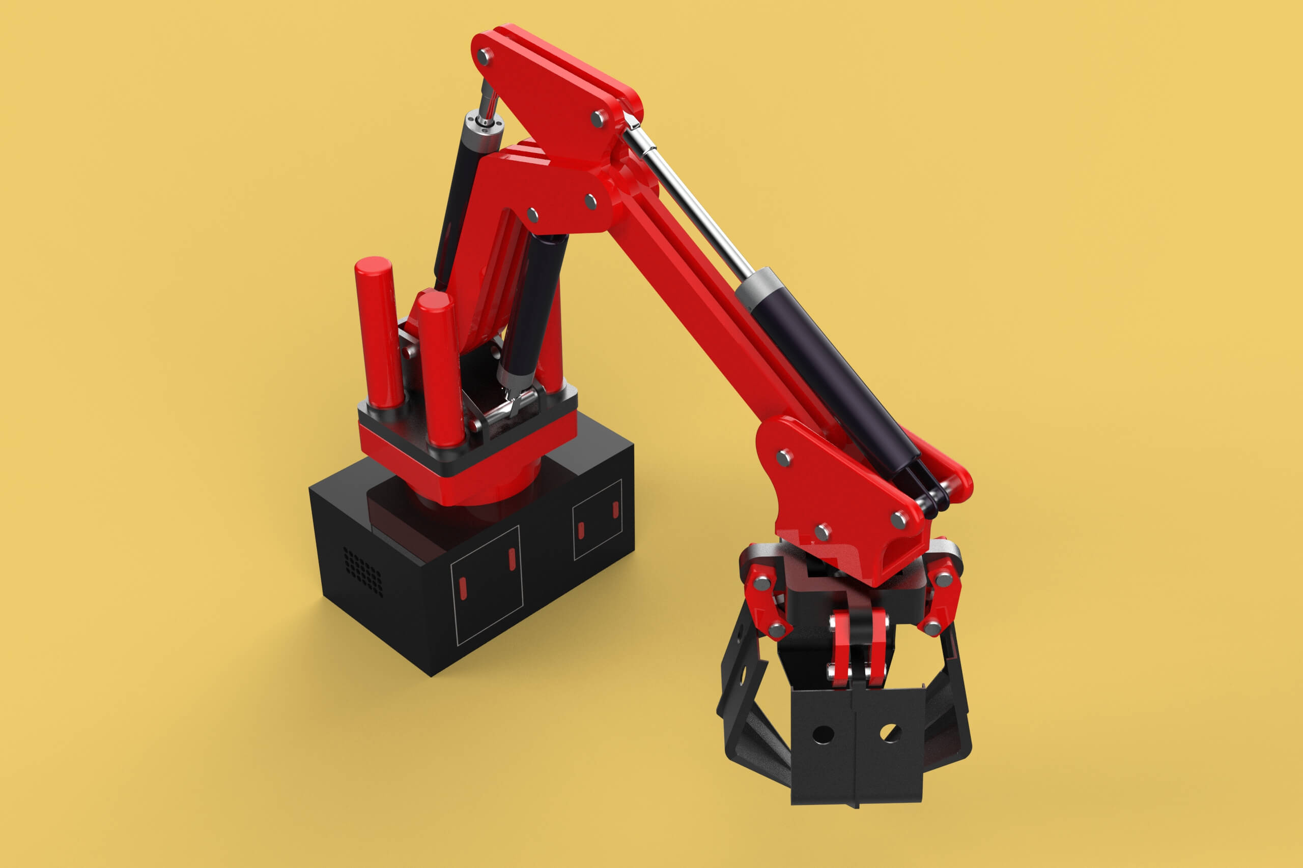 Hydraulic Crane Grabber Claw Gripper Grapple Clamp Hook Lift - 3D Model ...