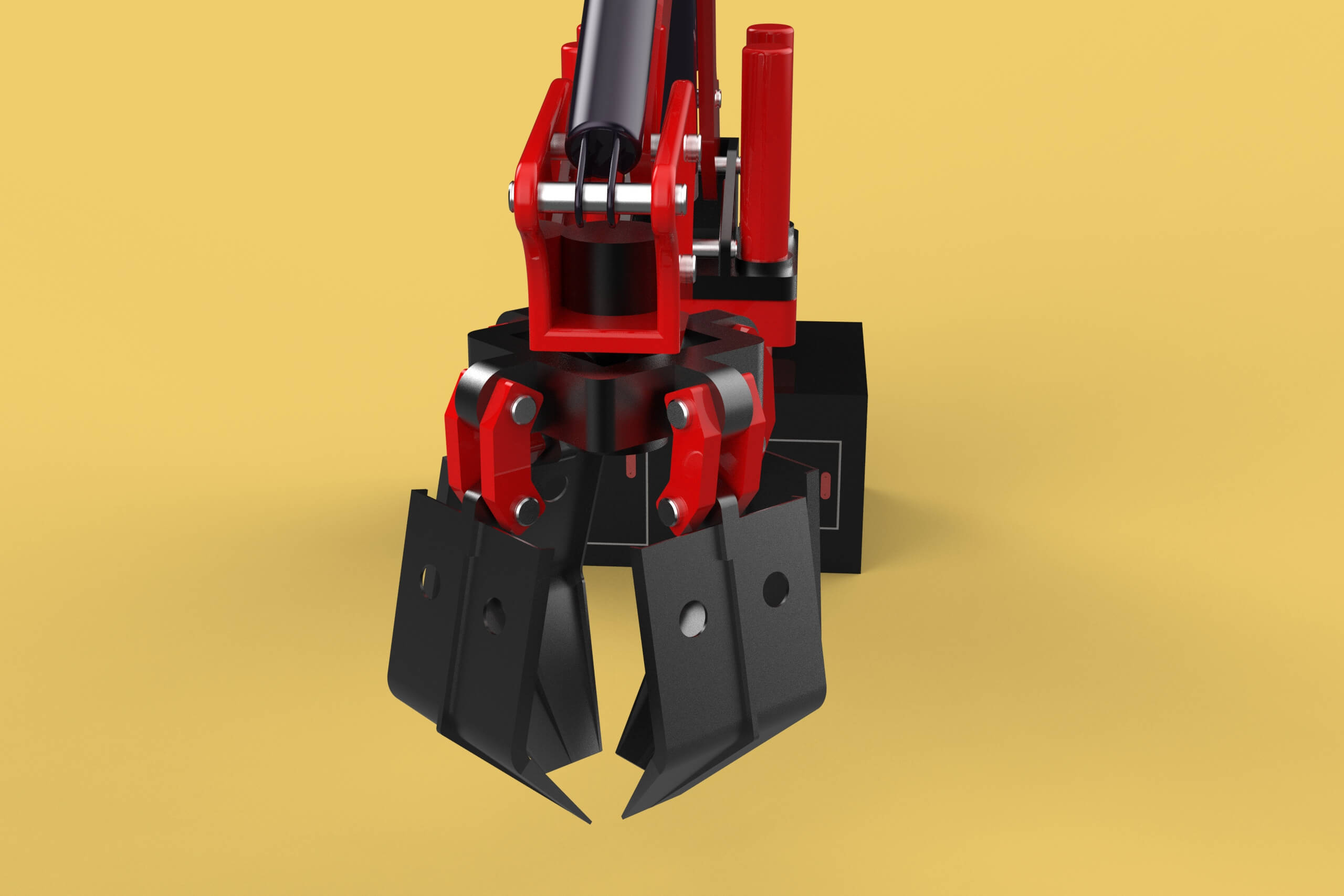 Hydraulic Crane Grabber Claw Gripper Grapple Clamp Hook Lift - 3D Model ...