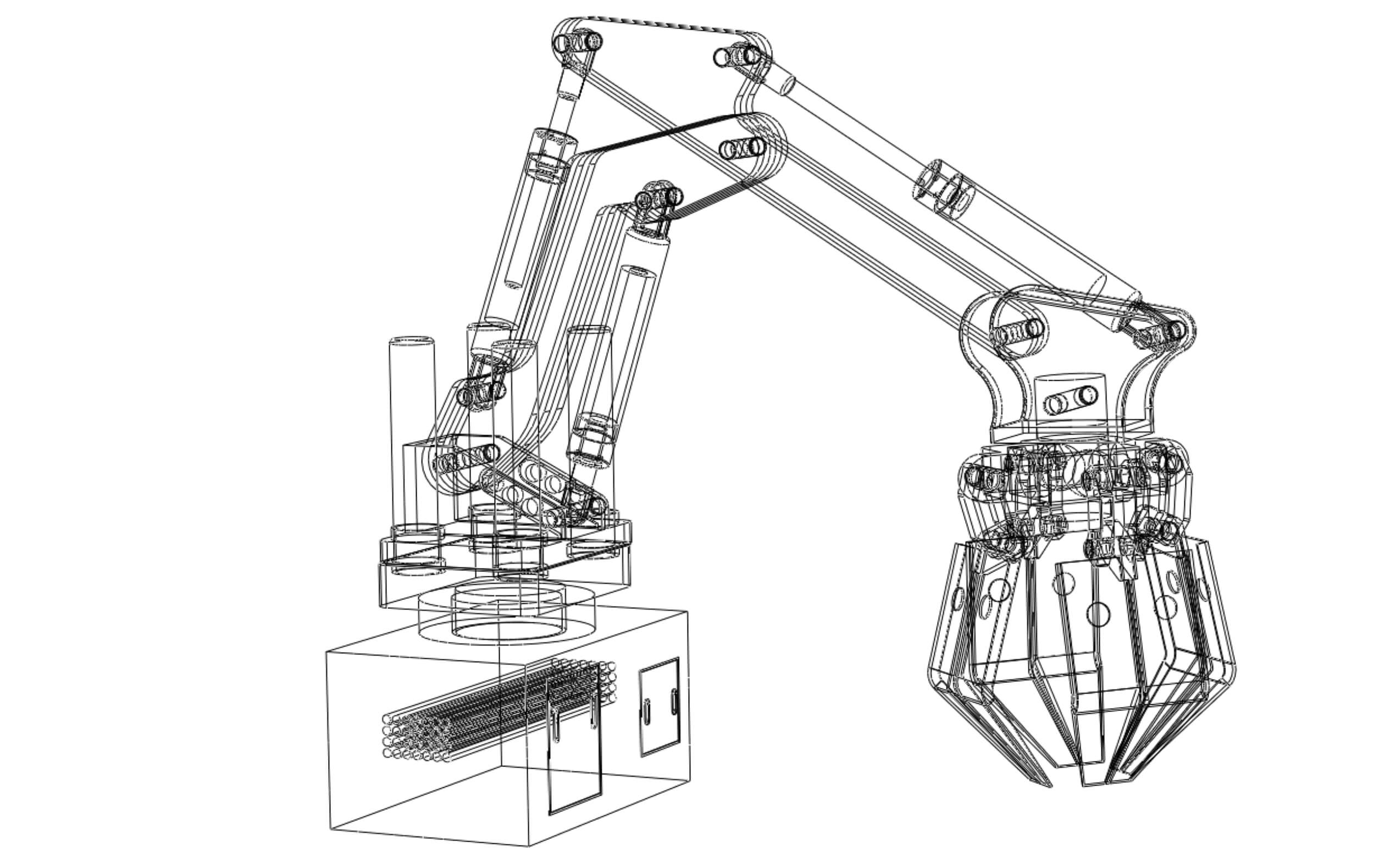 Hydraulic Crane Grabber Claw Gripper Grapple Clamp Hook Lift - 3D Model ...