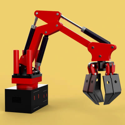Hydraulic Crane Grabber Claw Gripper Grapple Clamp Hook Lift - 3D Model ...