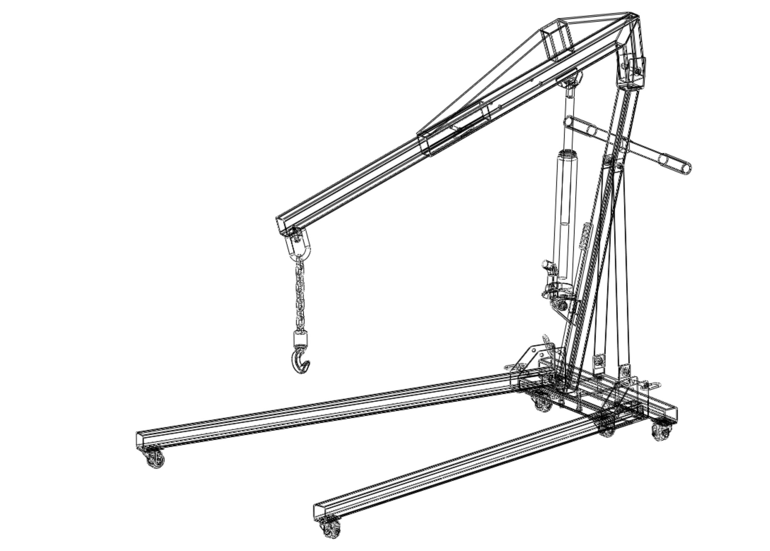 HYDRAULIC JACK ENGINE STAND CRANE HOIST LIFTING FOLDABLE TON - 3D Model ...