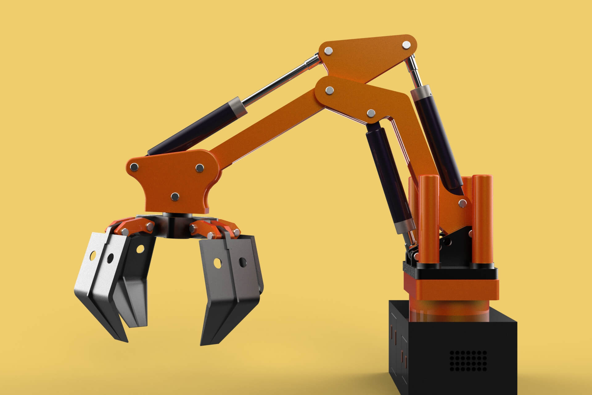 Hydraulic Palm Oil Fruit Loader Grab Crane Lifting Grabber 3 - 3D Model ...