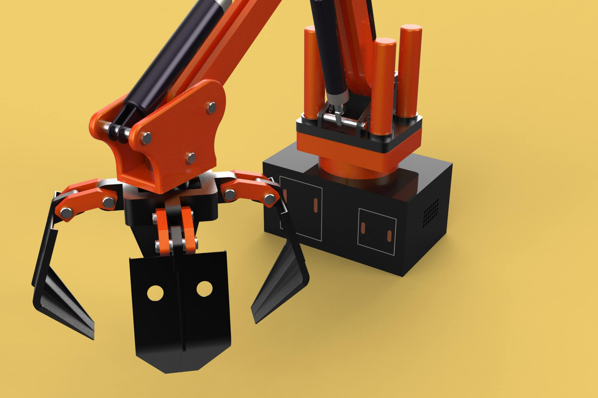 Hydraulic Palm Oil Fruit Loader Grab Crane Lifting Grabber 3 - 3D Model ...