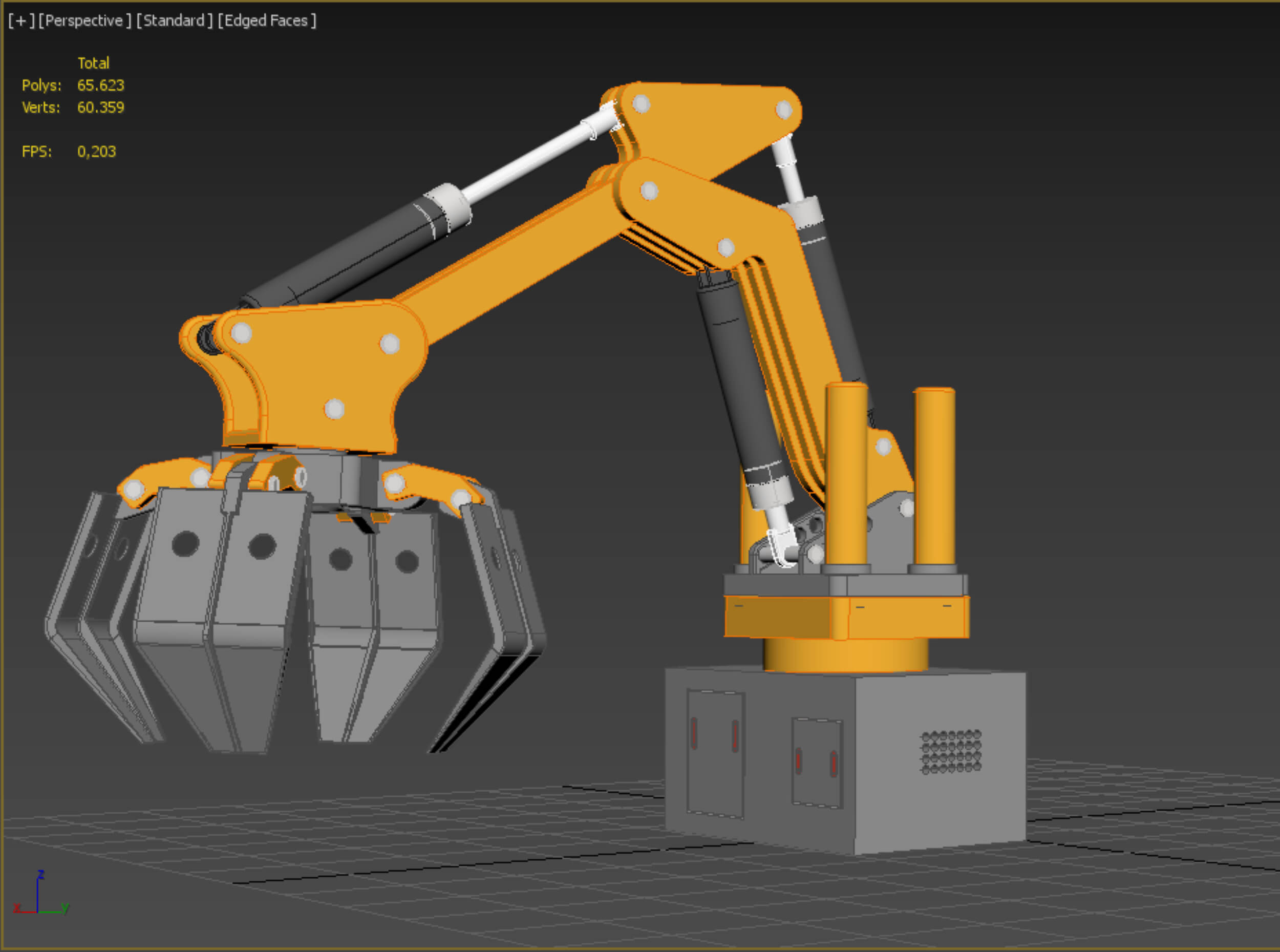 Hydraulic Palm Oil Fruit Loader Grab Crane Lifting Grabber 3 - 3D Model ...