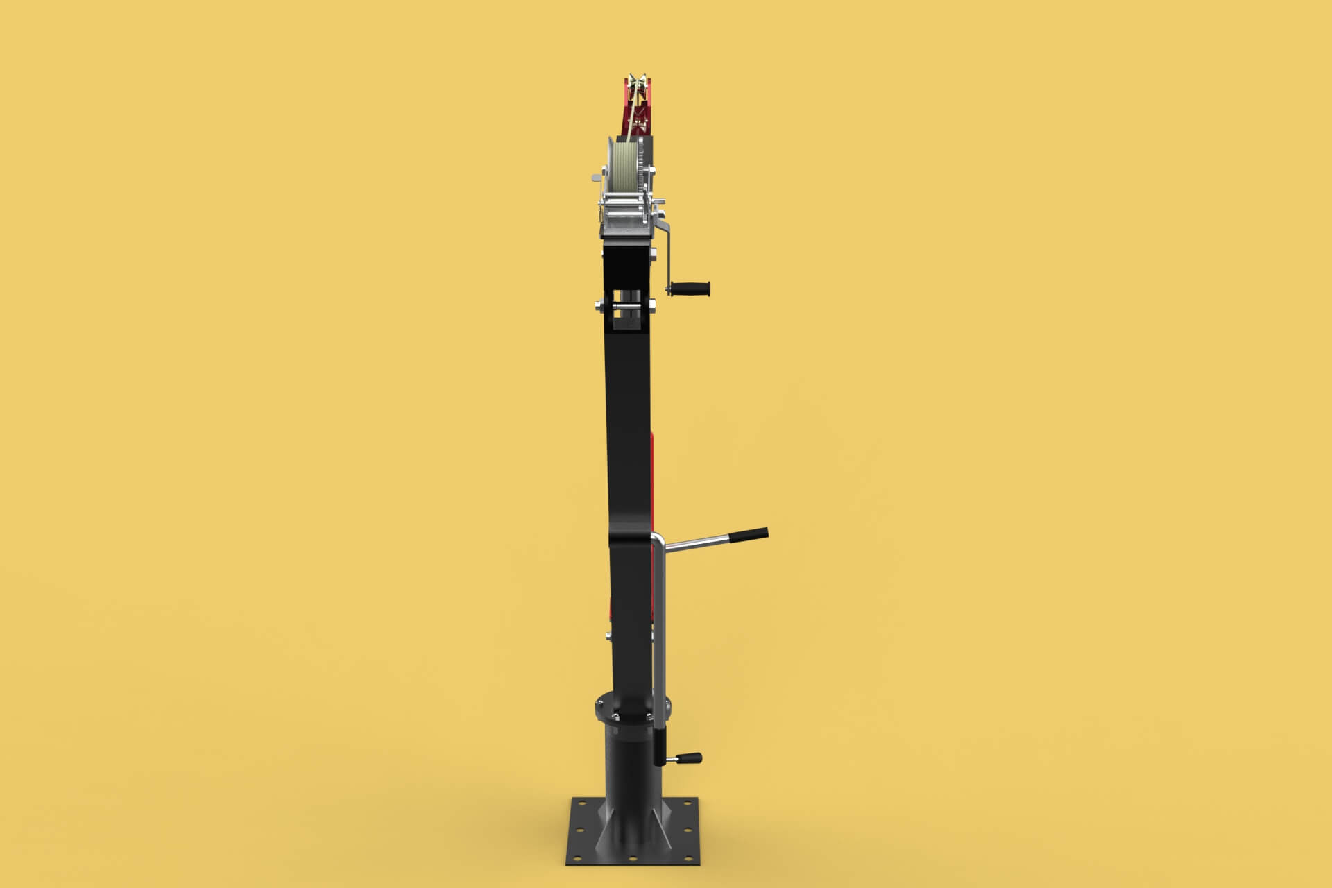 Hydraulic Swivel Lifting Crane Manual Hand Crank Winch Hoist - 3D Model ...
