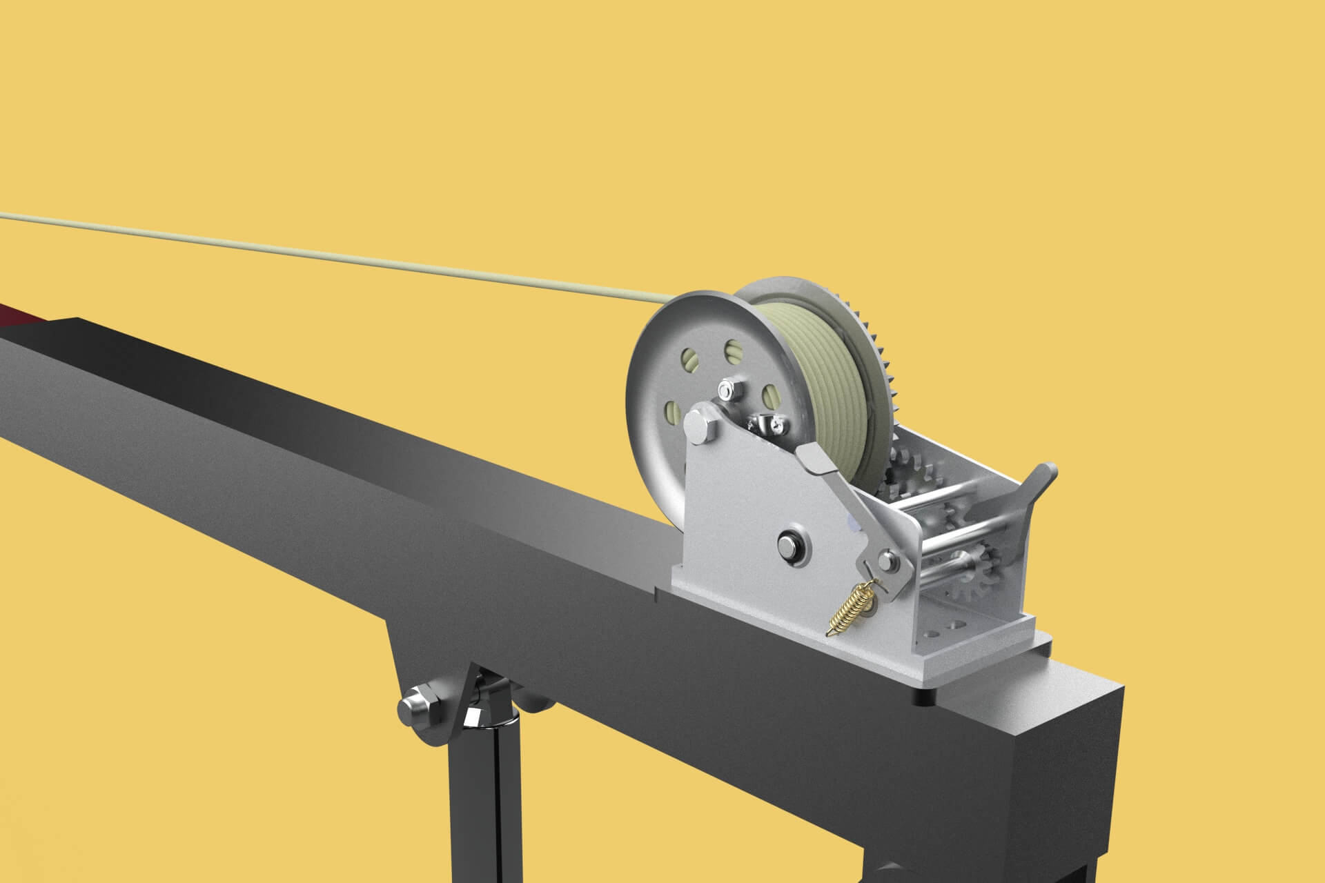 Hydraulic Swivel Lifting Crane Manual Hand Crank Winch Hoist - 3D Model ...