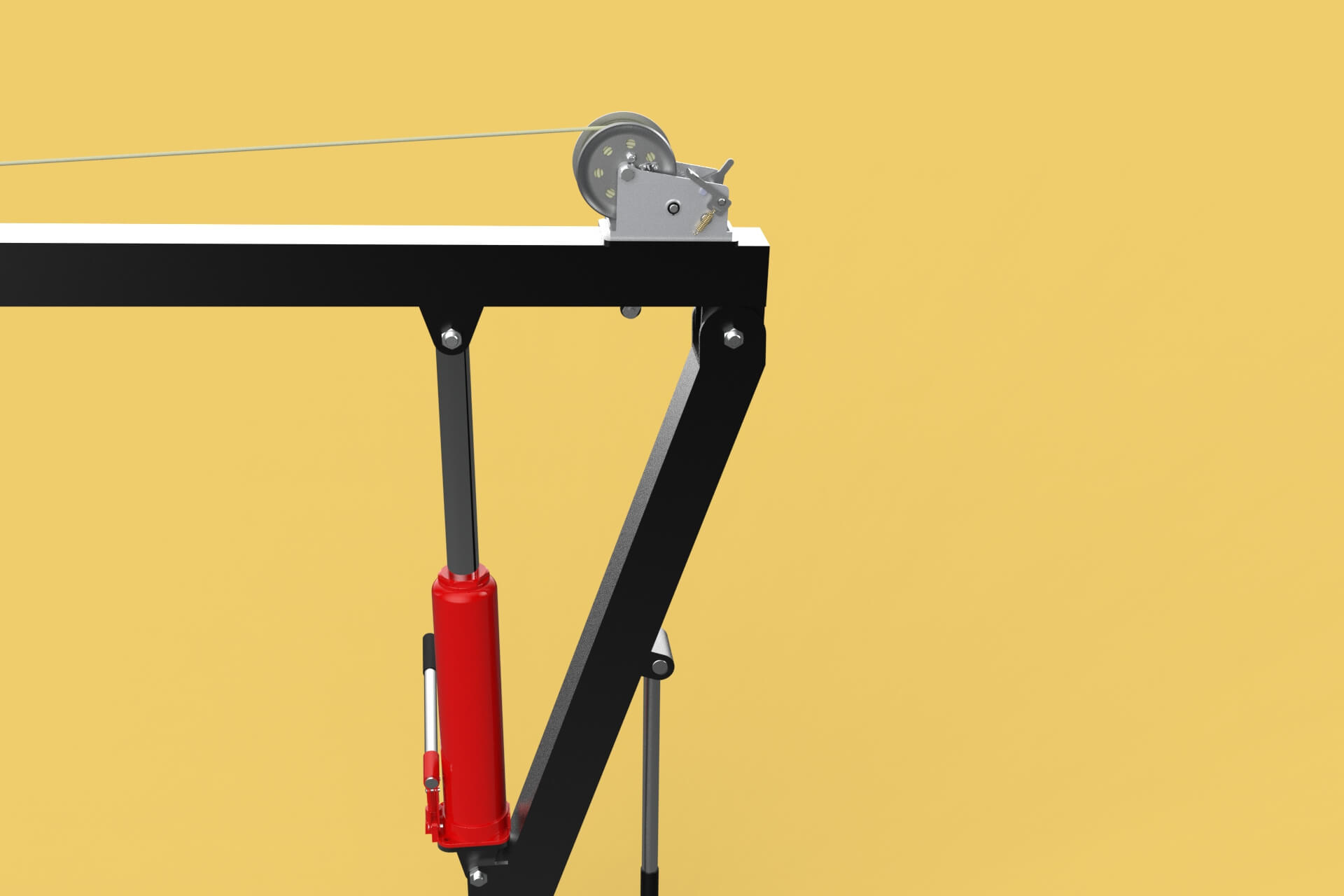 Hydraulic Swivel Lifting Crane Manual Hand Crank Winch Hoist - 3D Model ...