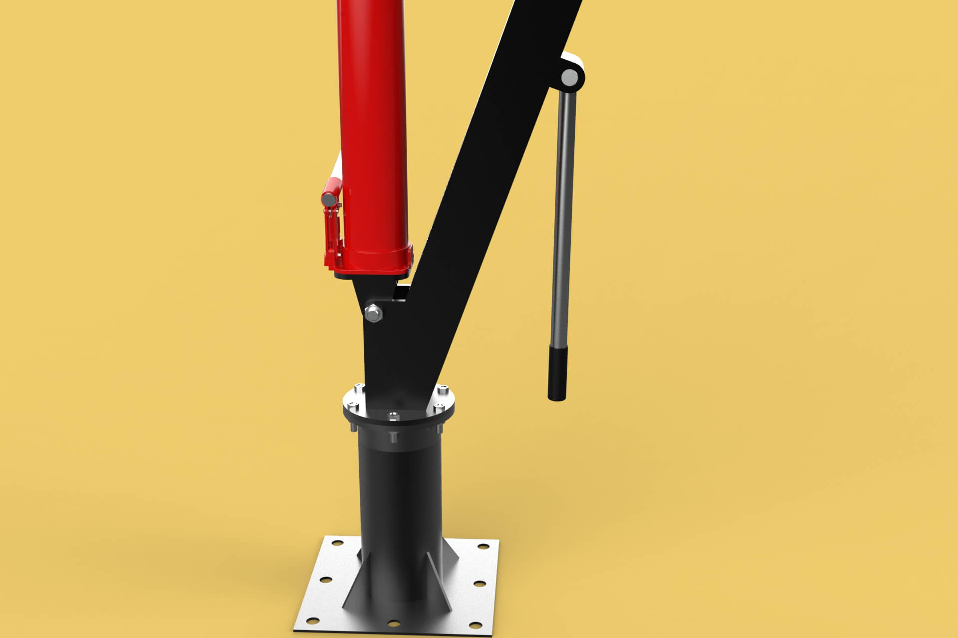 Hydraulic Swivel Lifting Crane Manual Hand Crank Winch Hoist - 3D Model ...
