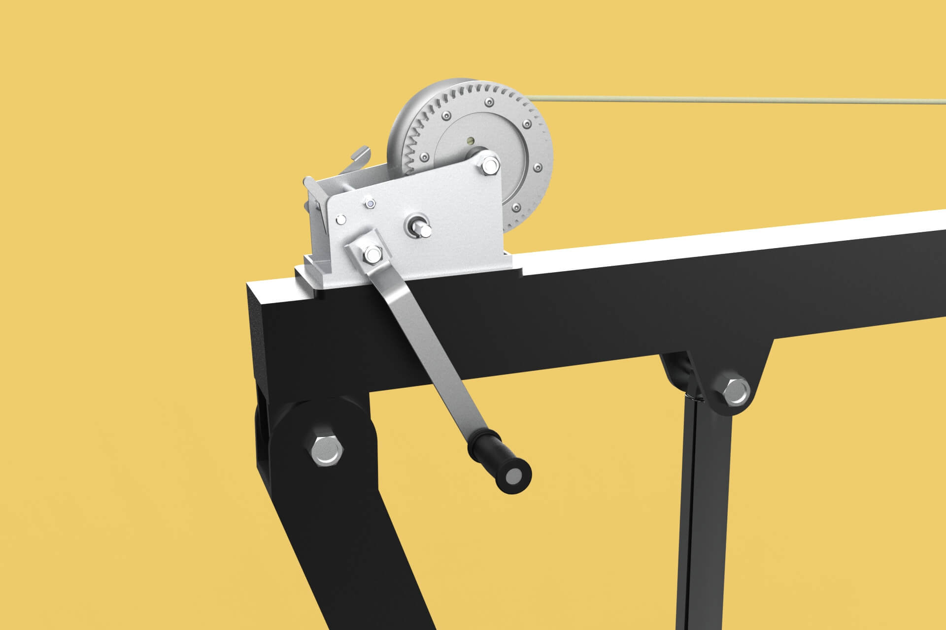 Hydraulic Swivel Lifting Crane Manual Hand Crank Winch Hoist - 3D Model ...