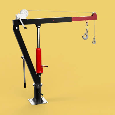 Hydraulic Swivel Lifting Crane Manual Hand Crank Winch Hoist - 3D Model ...