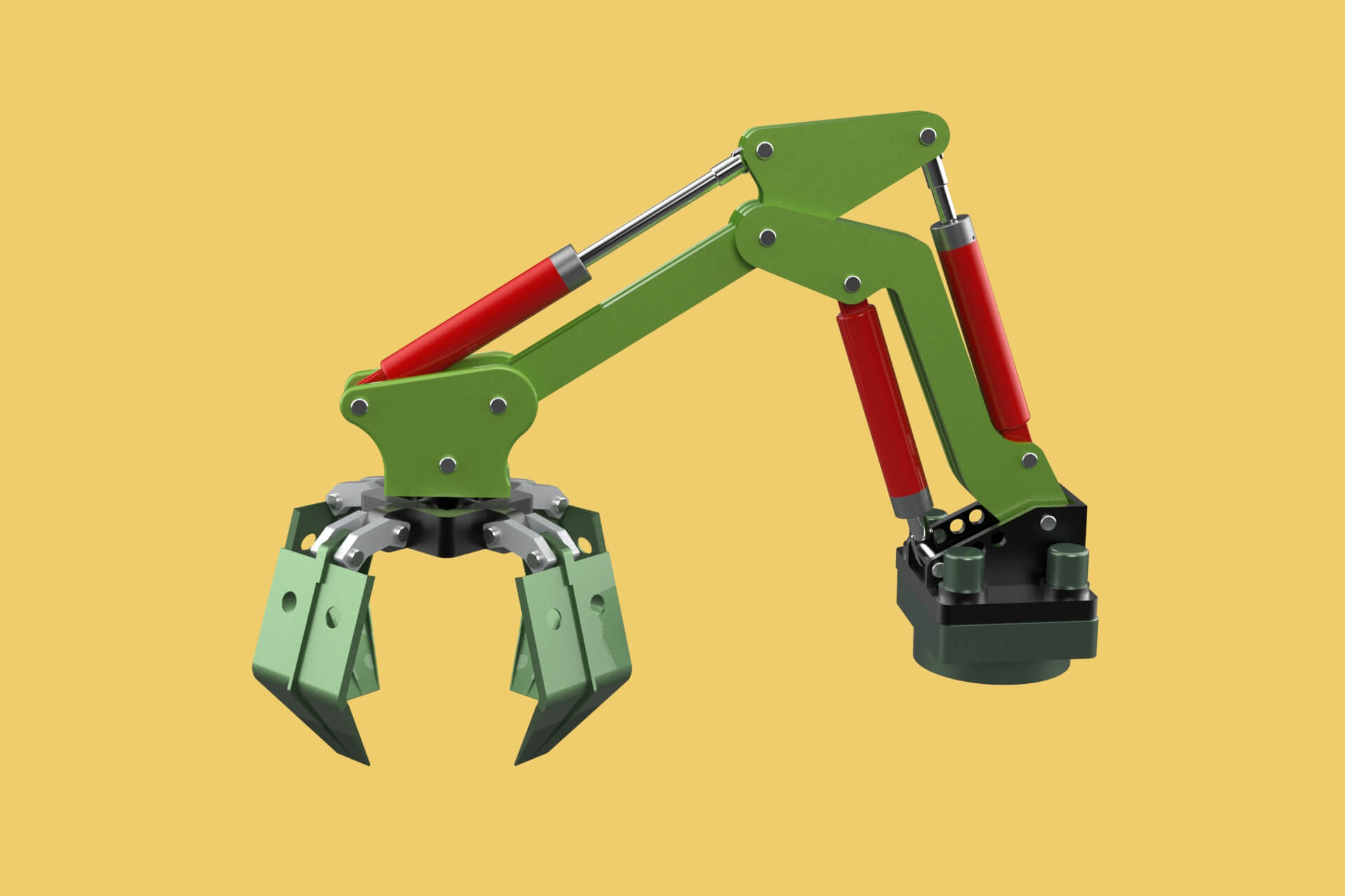 Hydraulic Wood Log Tree Loader Grab Crane Lifting Grabber 3D by surf3d