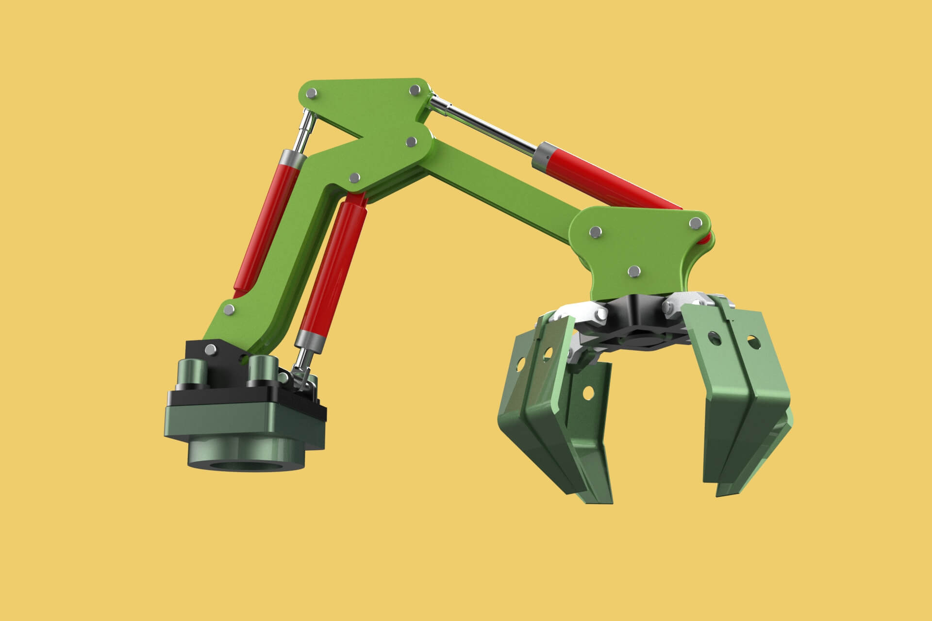 Hydraulic Wood Log Tree Loader Grab Crane Lifting Grabber 3D by surf3d