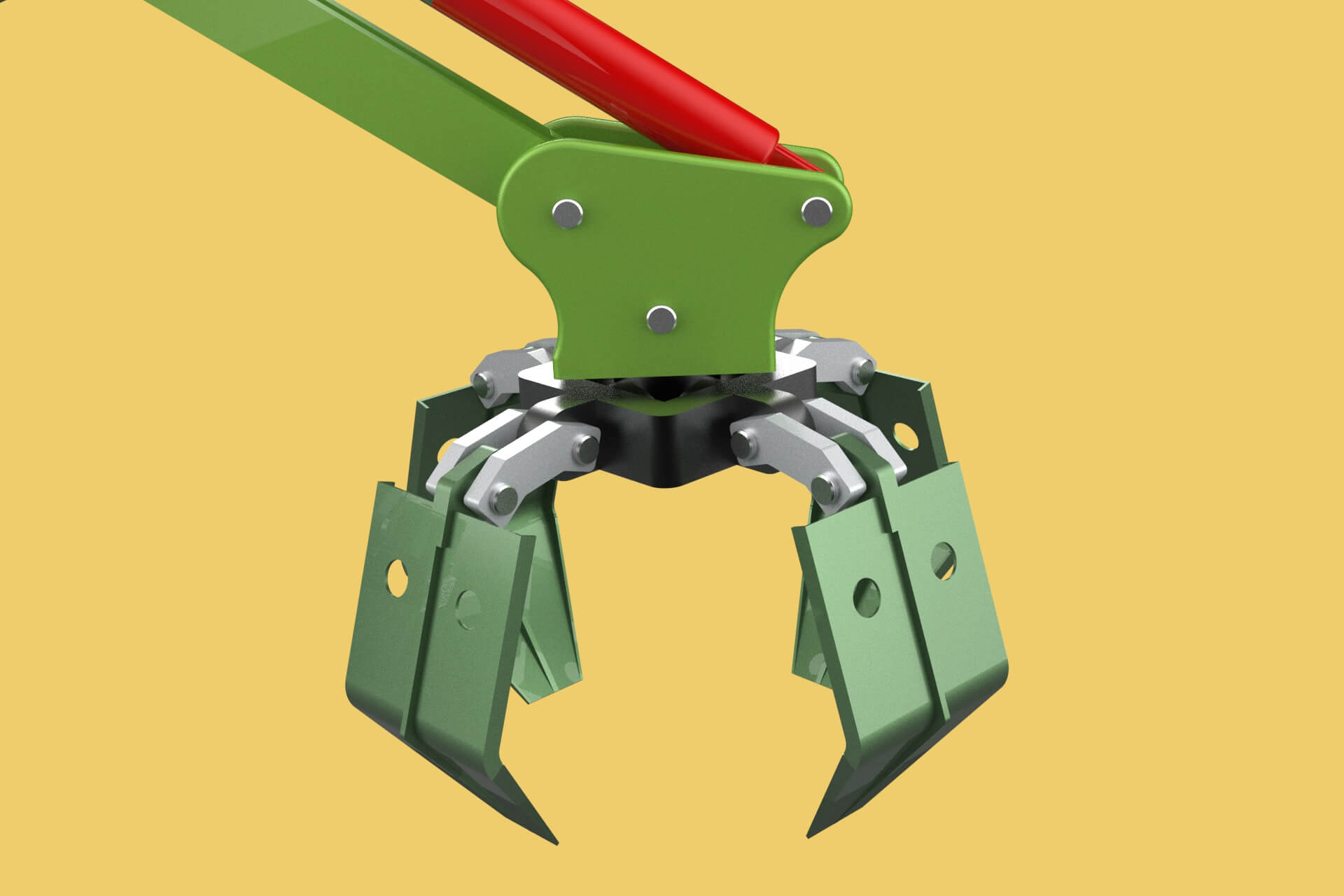 Hydraulic Wood Log Tree Loader Grab Crane Lifting Grabber 3D by surf3d