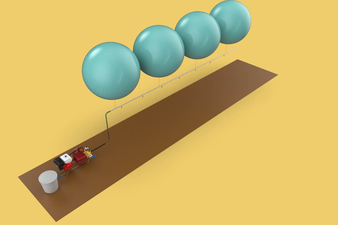 Hydrogen Helium Balloon Pesticide Sprayer Agricultural Farms - 3D Model ...