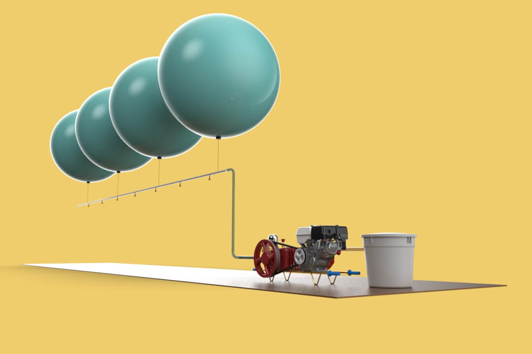 Hydrogen Helium Balloon Pesticide Sprayer Agricultural Farms - 3D Model ...