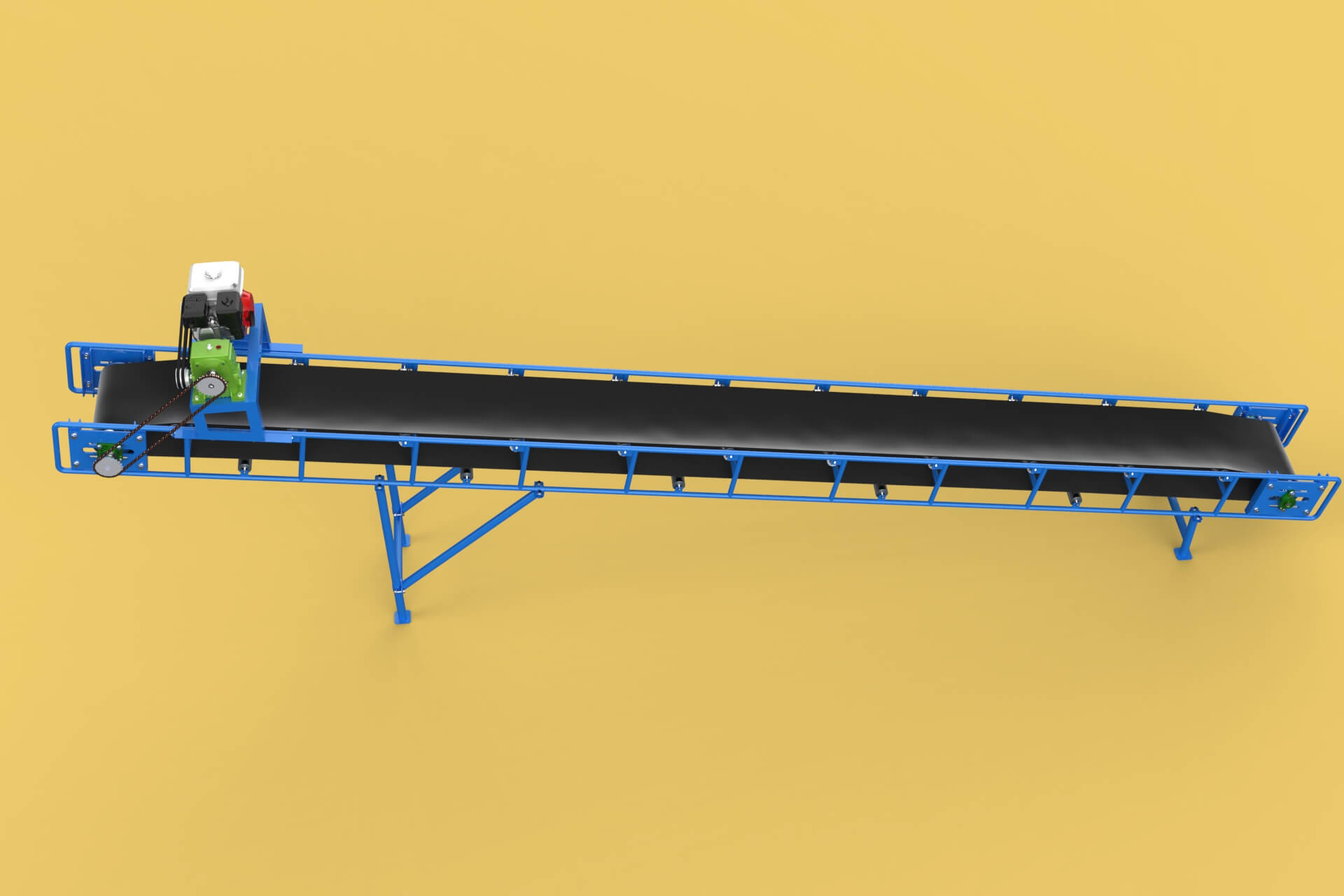 Industrial Carrier Belt Conveyor - 3D Model by surf3d