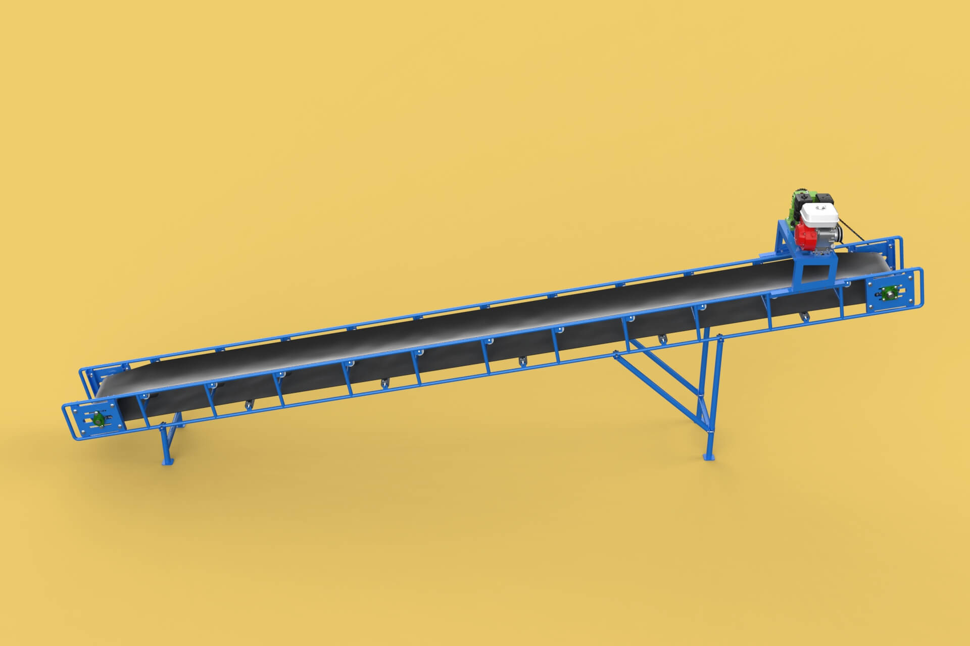 Industrial Carrier Belt Conveyor - 3D Model by surf3d