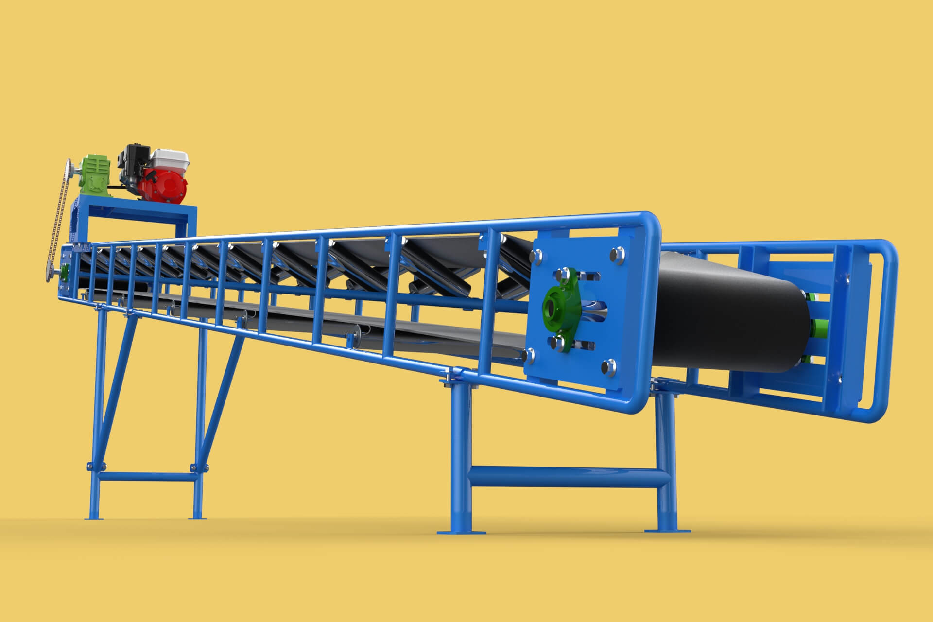 Industrial Carrier Belt Conveyor - 3D Model by surf3d