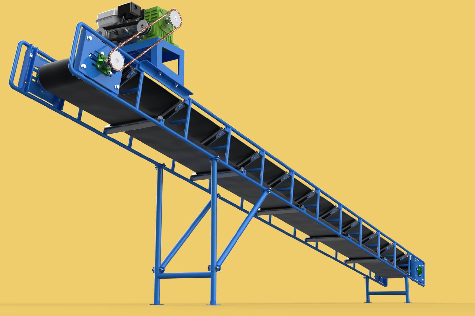 Industrial Carrier Belt Conveyor - 3D Model by surf3d