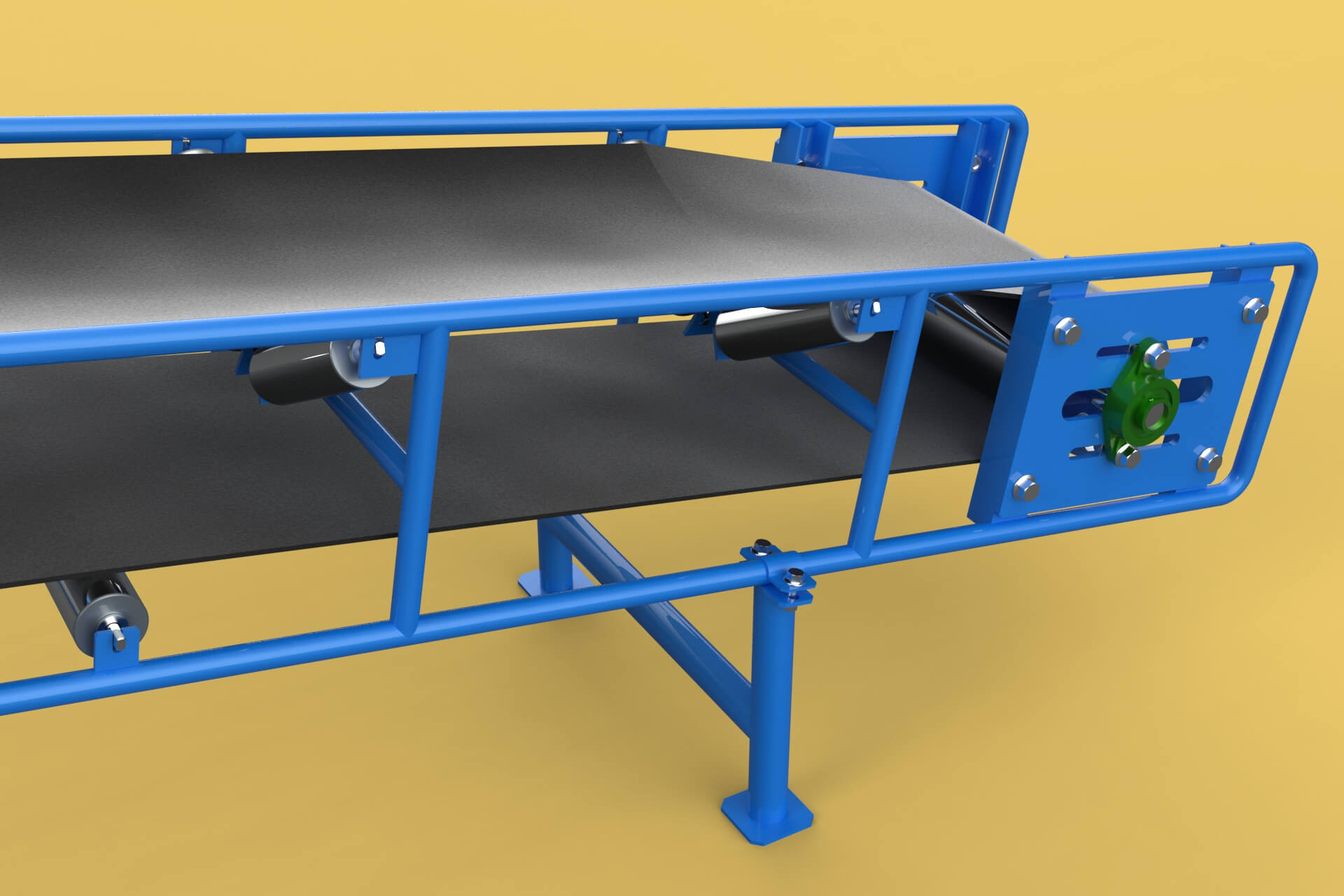 Industrial Carrier Belt Conveyor - 3D Model by surf3d