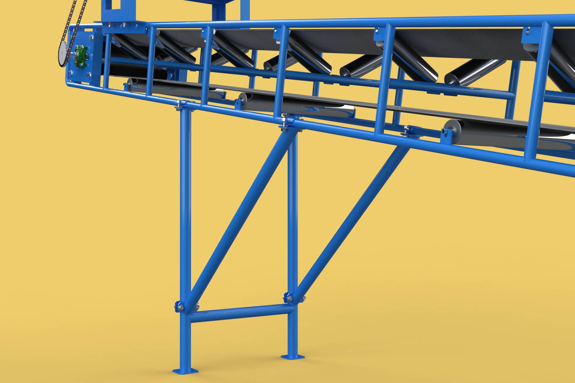 Industrial Carrier Belt Conveyor - 3D Model by surf3d