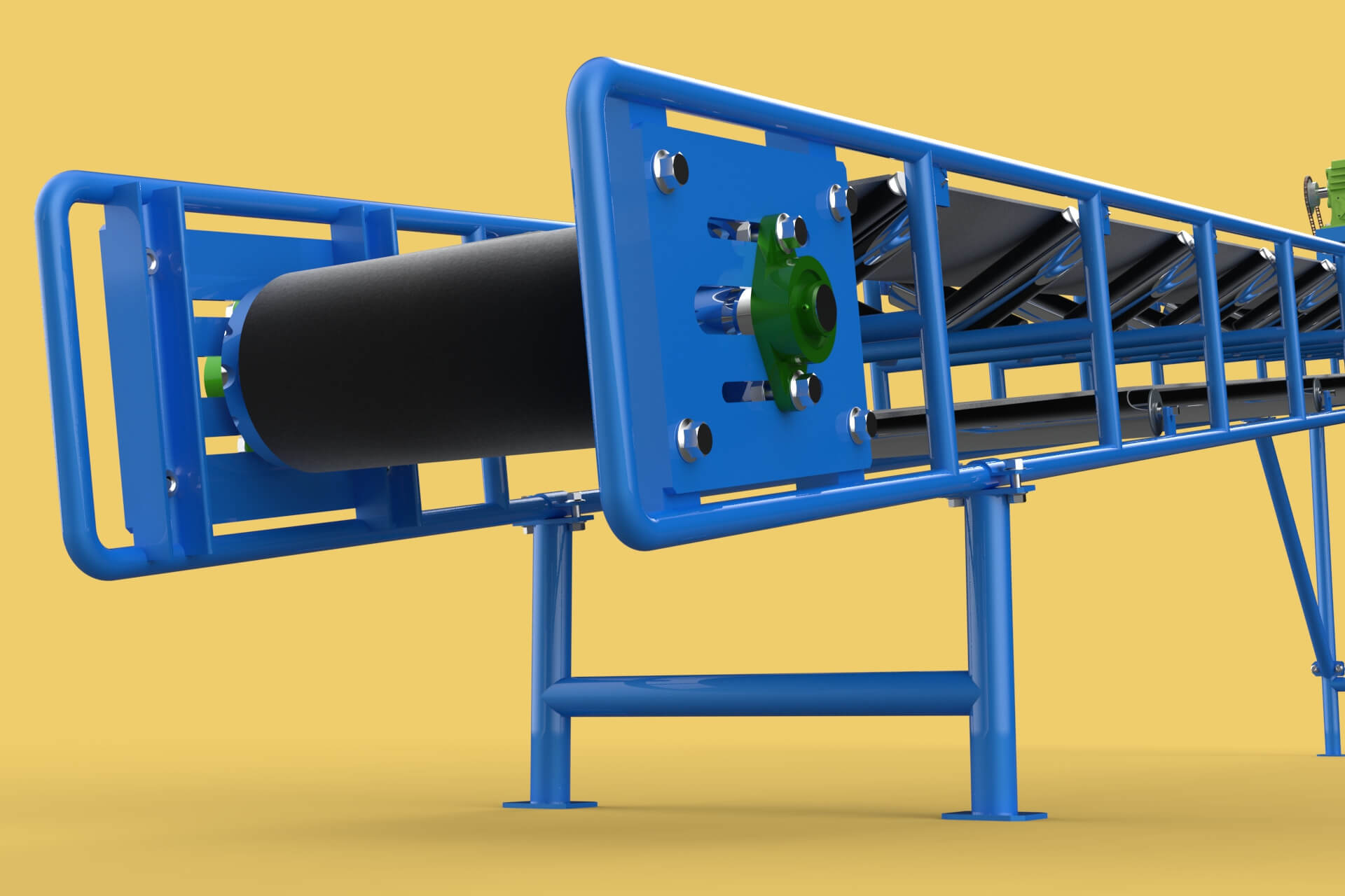 Industrial Carrier Belt Conveyor - 3D Model by surf3d