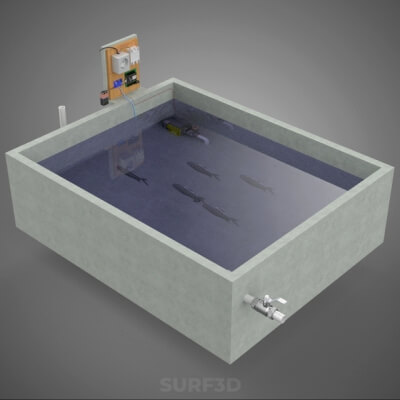 IoT Smart Fish Pond Aquaculture Water Level Pump Circulation - 3D Model ...