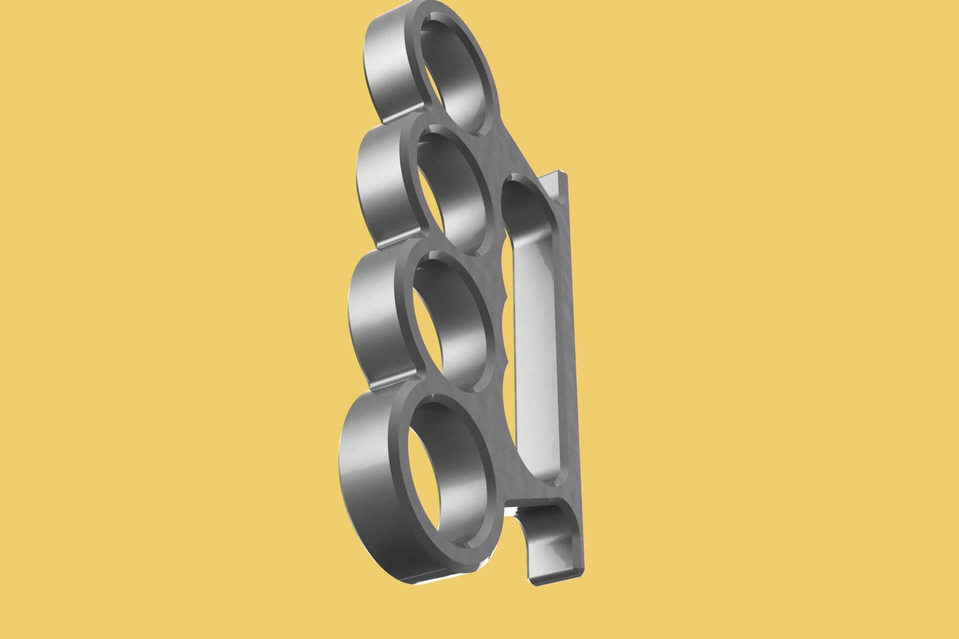 Knuckle Duster Self Defense Brass Knuckles Fist Load Grip - 3D Model by ...