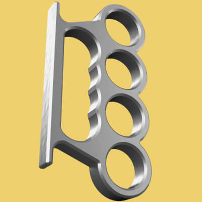 Knuckle Duster Self Defense Brass Knuckles Fist Load Grip - 3D Model by ...