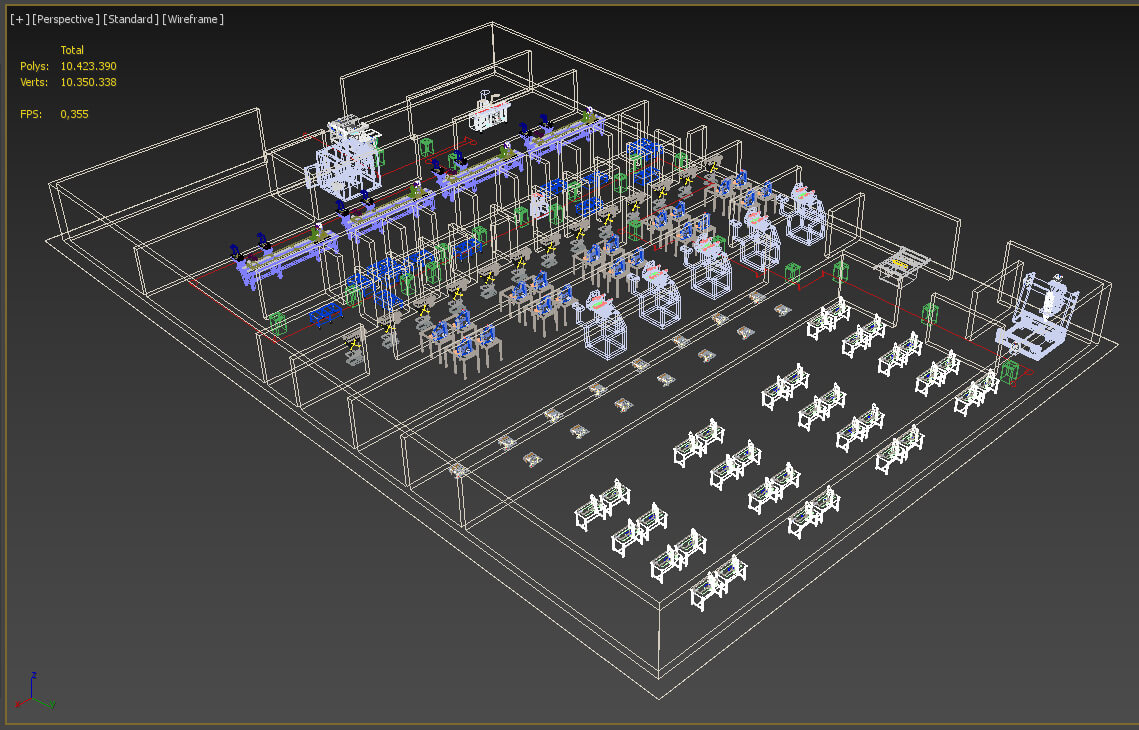 Layout Workshop Line Factory Industrial Floorplan Production - 3D Model ...