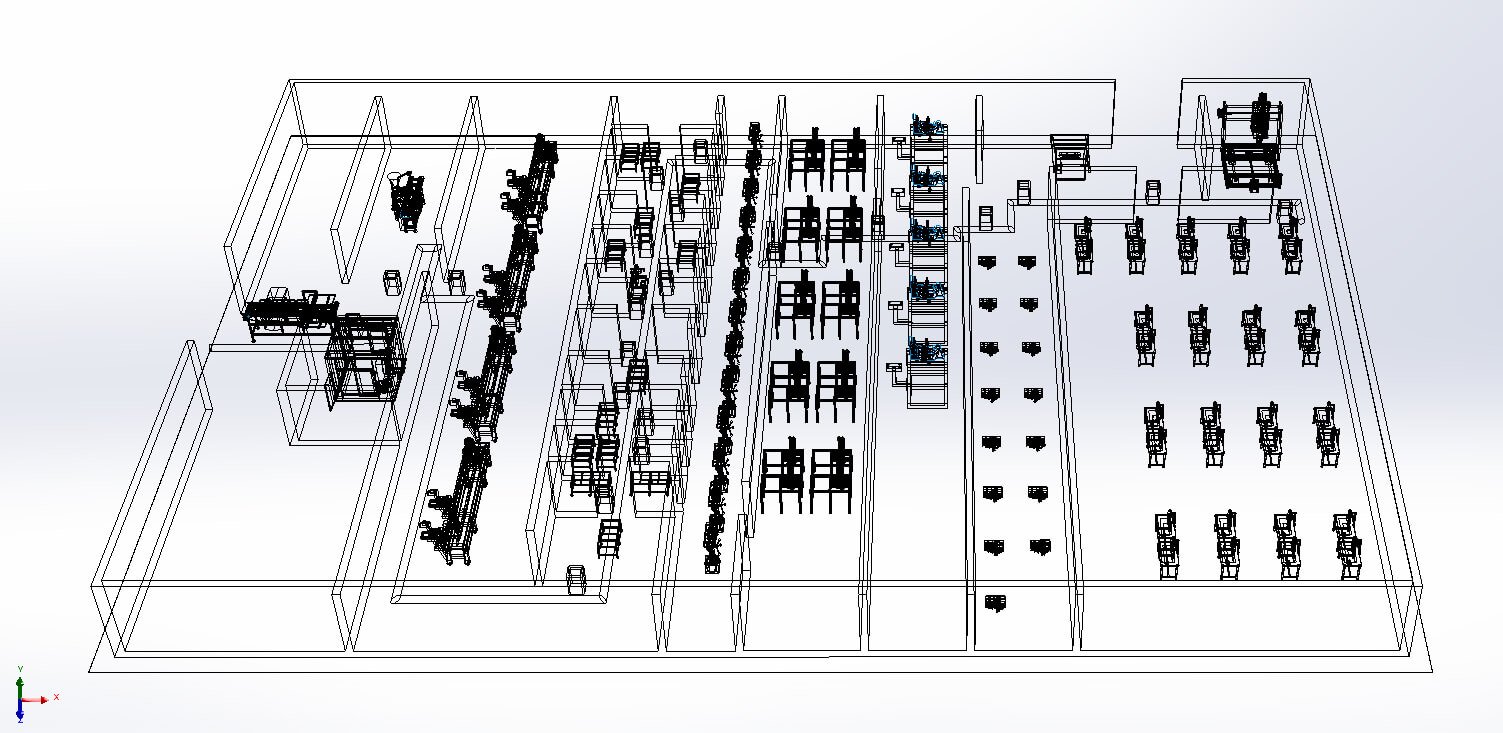 Layout Workshop Line Factory Industrial Floorplan Production - 3D Model ...