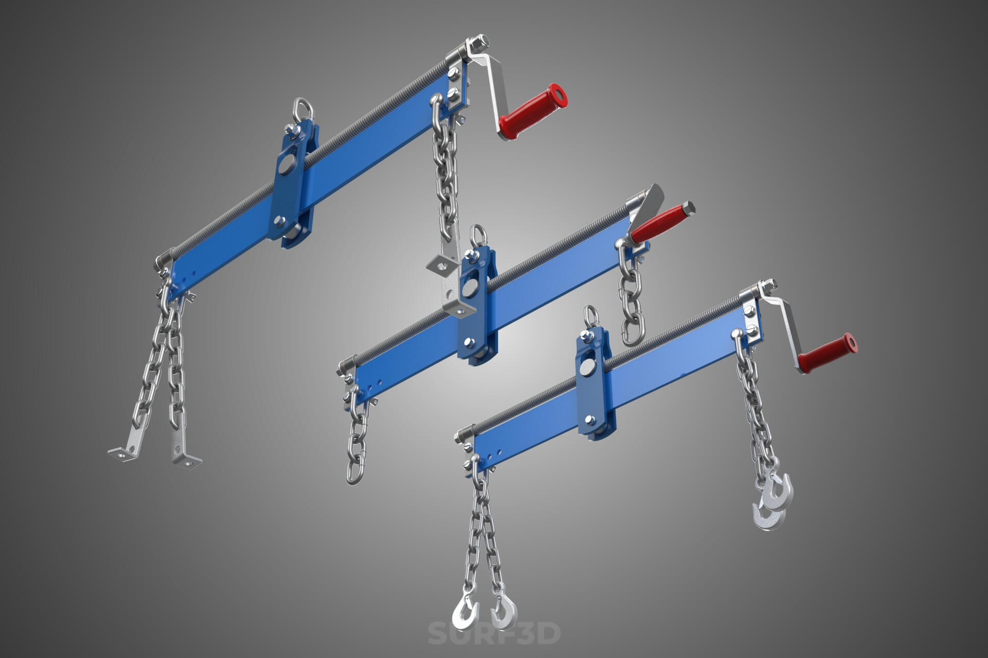 Leveler Balancer Stabilizer Load Engine Hoist Crane Shop Rig - 3D Model ...