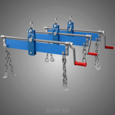 Leveler Balancer Stabilizer Load Engine Hoist Crane Shop Rig - 3D Model ...