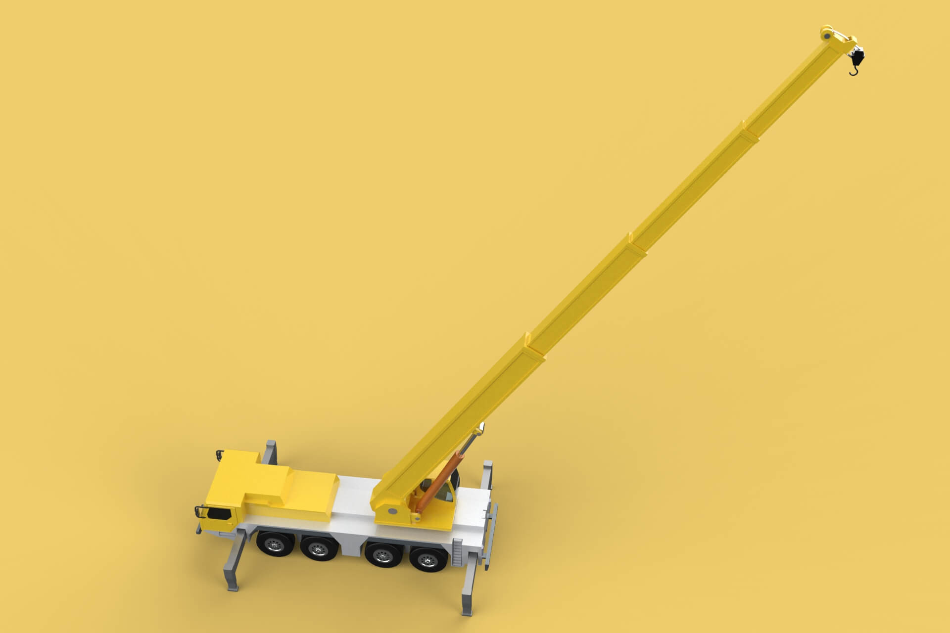 Liebherr LTM1070 Telescopic Mobile Crane Extended Boom Truck - 3D Model ...