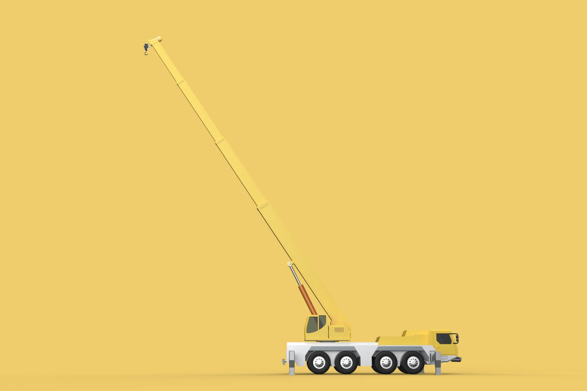 Liebherr LTM1070 Telescopic Mobile Crane Extended Boom Truck - 3D Model ...