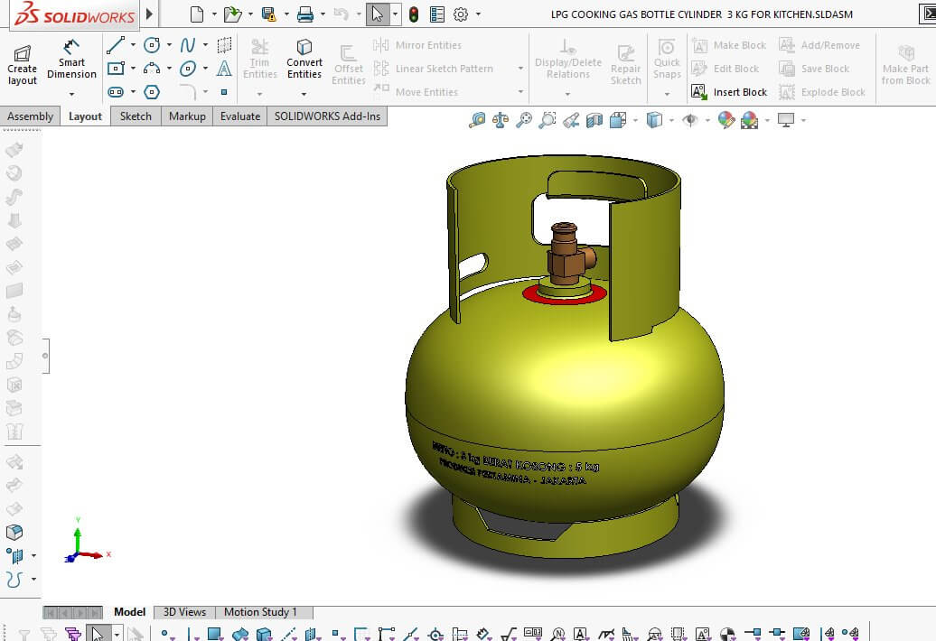 LPG Cooking Gas Cylinder - 3D Model by surf3d