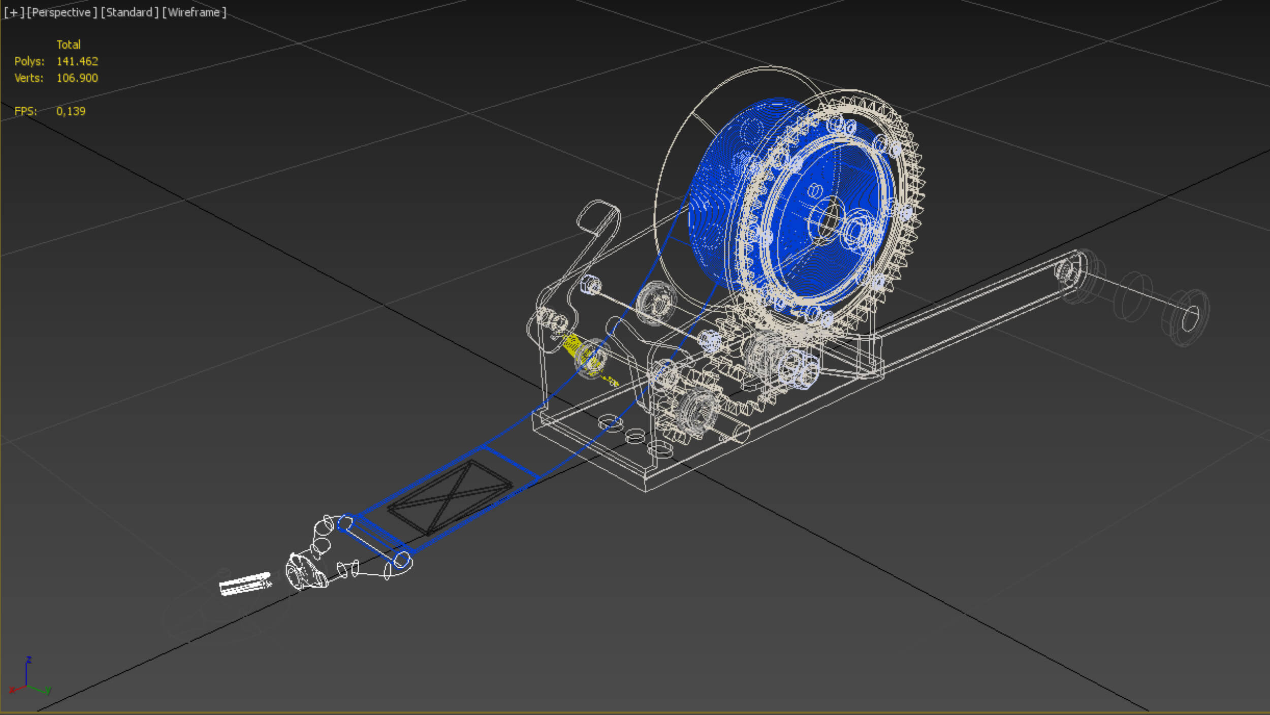 Manual Rotary Hand Crank Winch Hoist Belt Webbing Strap Wire - 3D Model ...