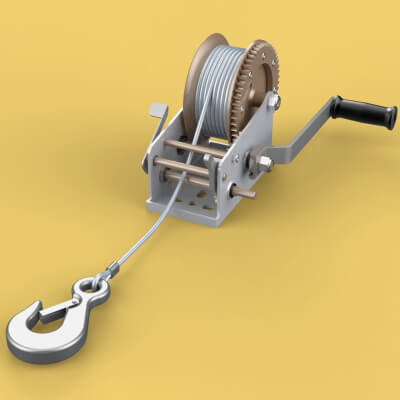 Manual Rotary Hand Crank Winch Hoist Wire Rope Sling Lift - 3D Model by ...