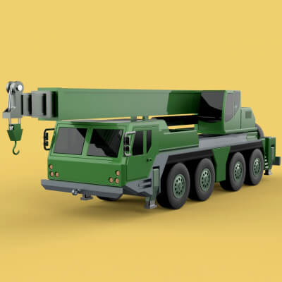 Military Recovery Armored Rescue Crane Wrecker Truck Vehicle - 3D Model ...