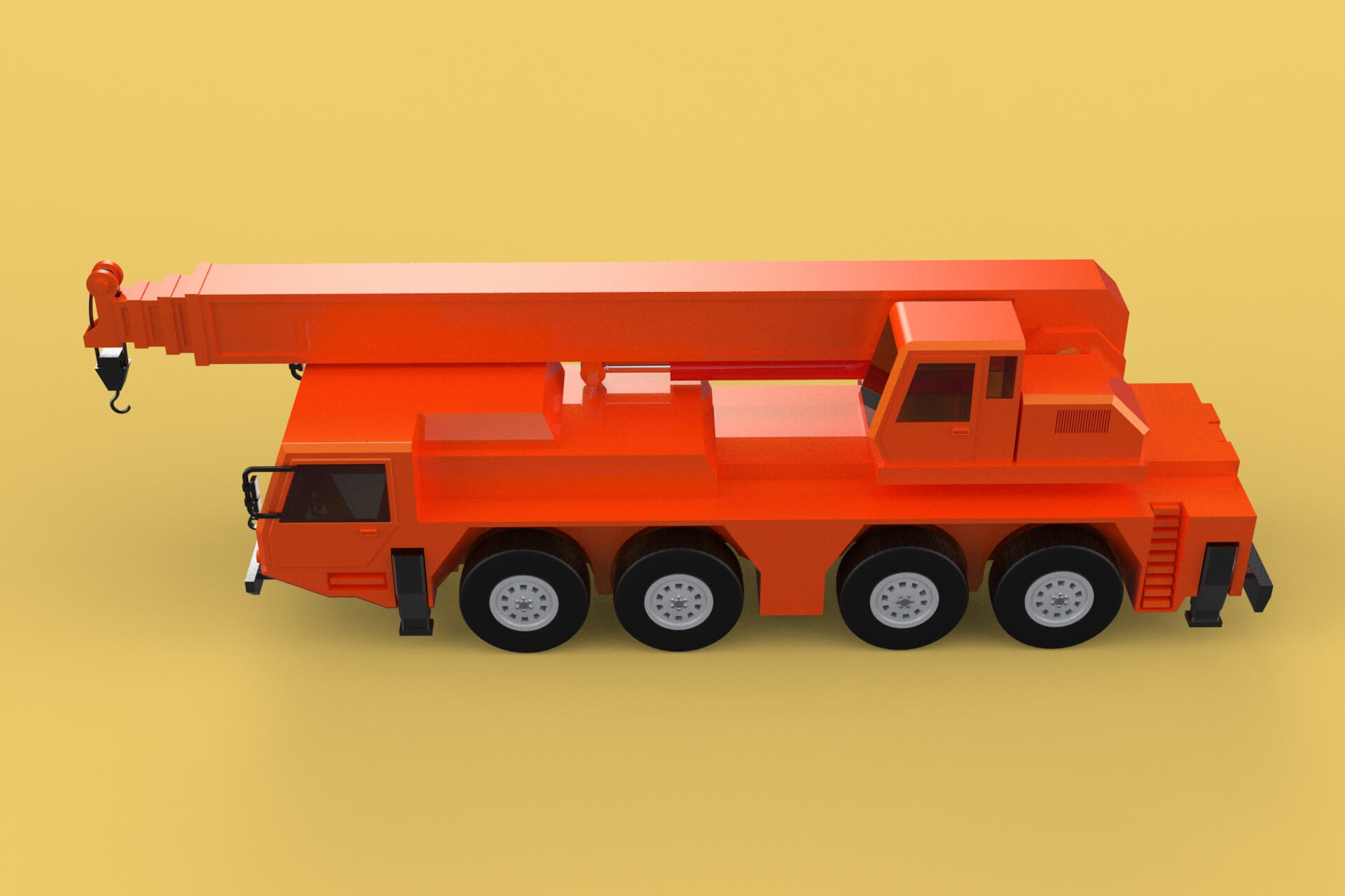 Miniature Scale 1-130 All-Terrain Telescopic Mobile Crane 3d by surf3d