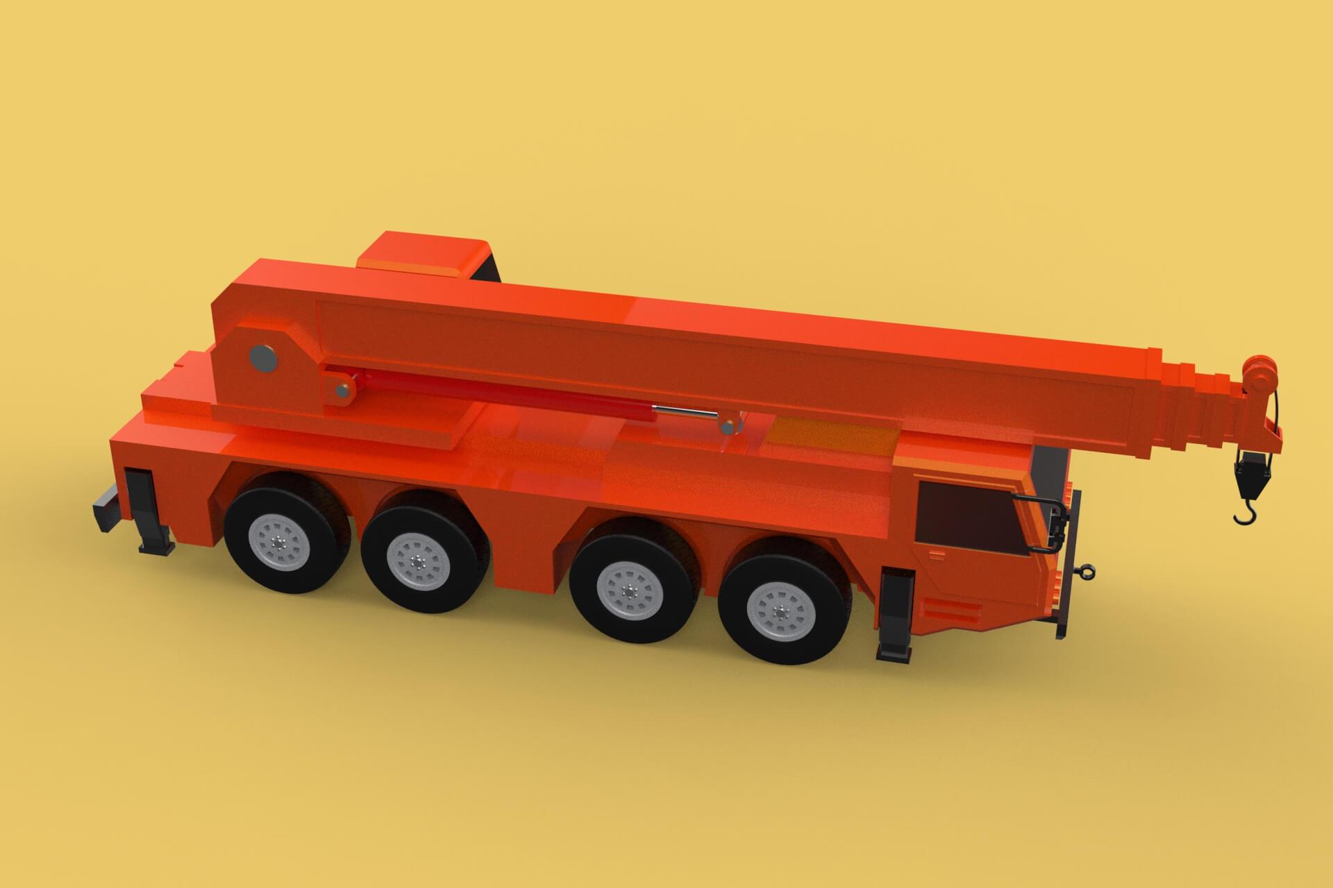 Miniature Scale 1-130 All-Terrain Telescopic Mobile Crane 3d by surf3d