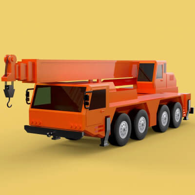 Miniature Scale 1-130 All-Terrain Telescopic Mobile Crane 3d by surf3d
