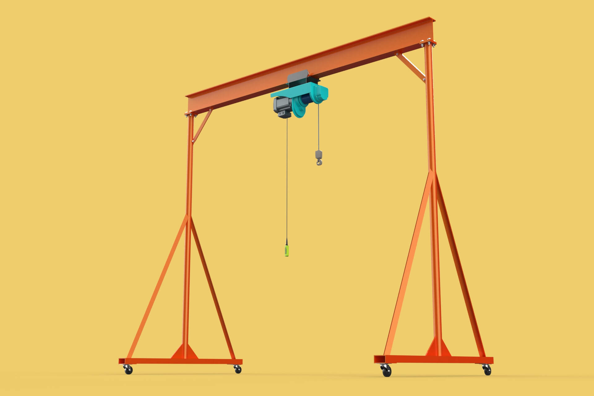 Mobile Gantry Crane Electric Wire Rope Hoist Portable Girder - 3D Model ...