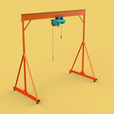 Mobile Gantry Crane Electric Wire Rope Hoist Portable Girder - 3D Model ...