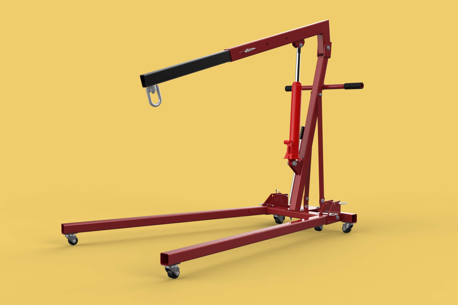 Mobile Hydraulic Engine Crane Hoist Heavy Lifting Folding 3D by surf3d