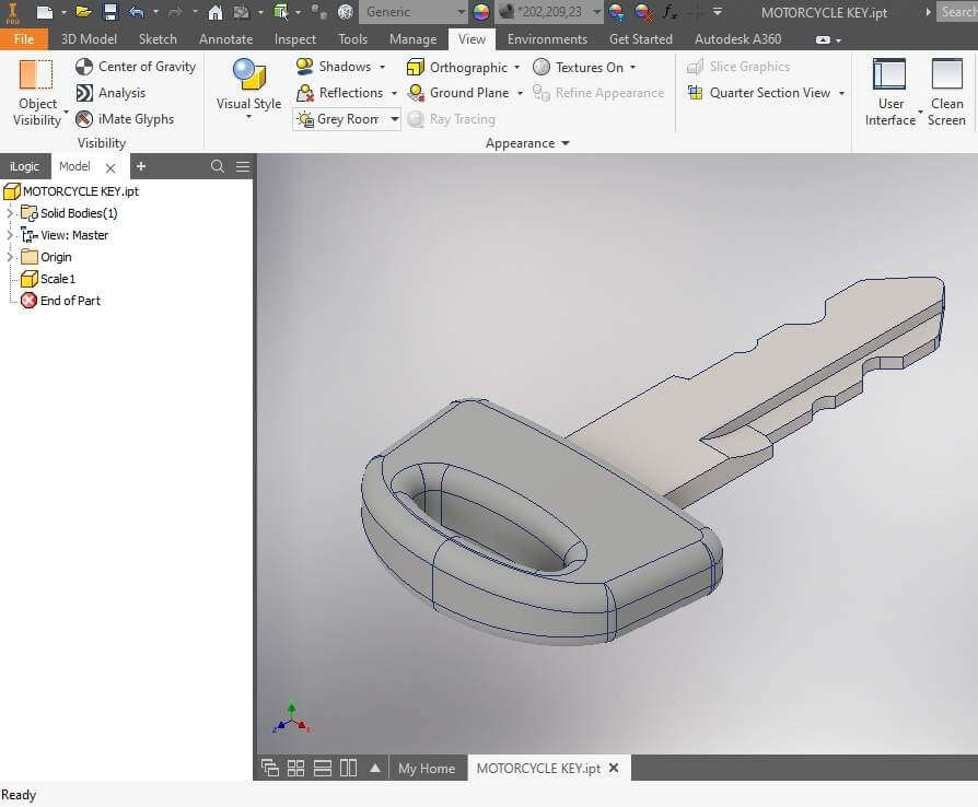 Motorcycle Key - 3D Model by surf3d